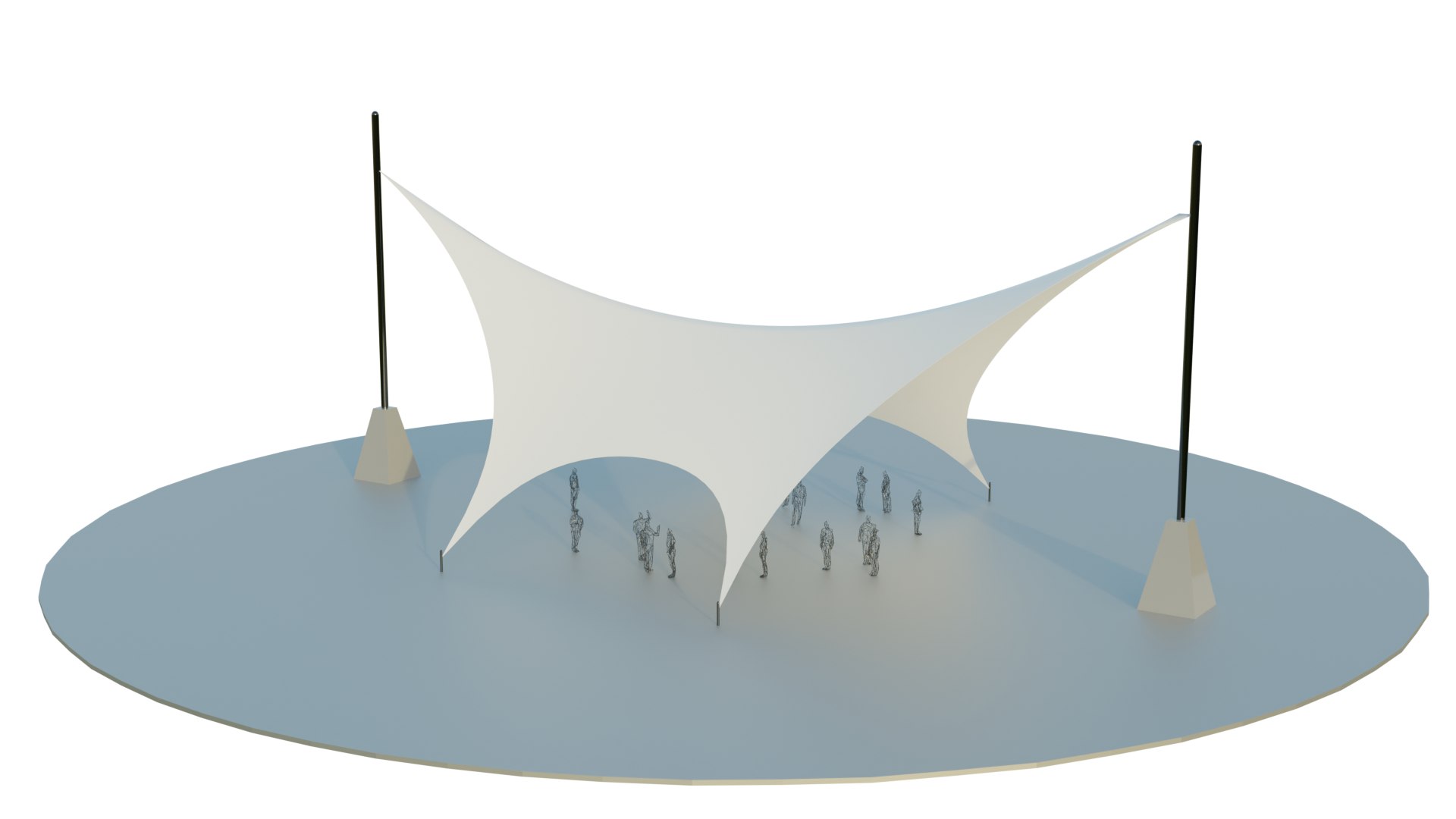 3D Model Tensile Structure Canopy Set 01 - TurboSquid 2357899