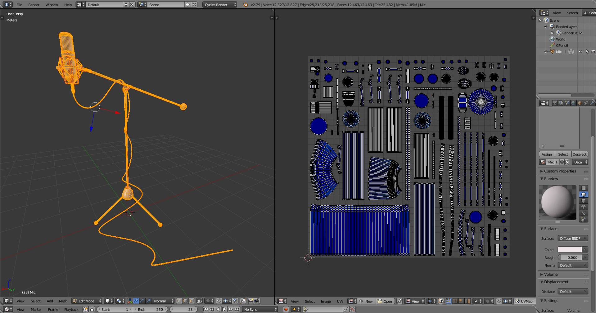 Mic Microphone M 3d 3ds