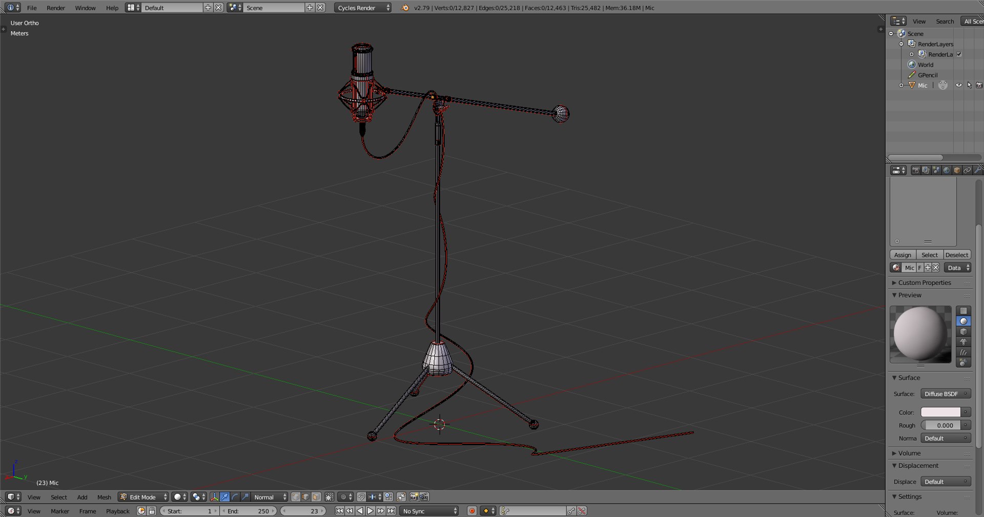 Mic Microphone M 3d 3ds