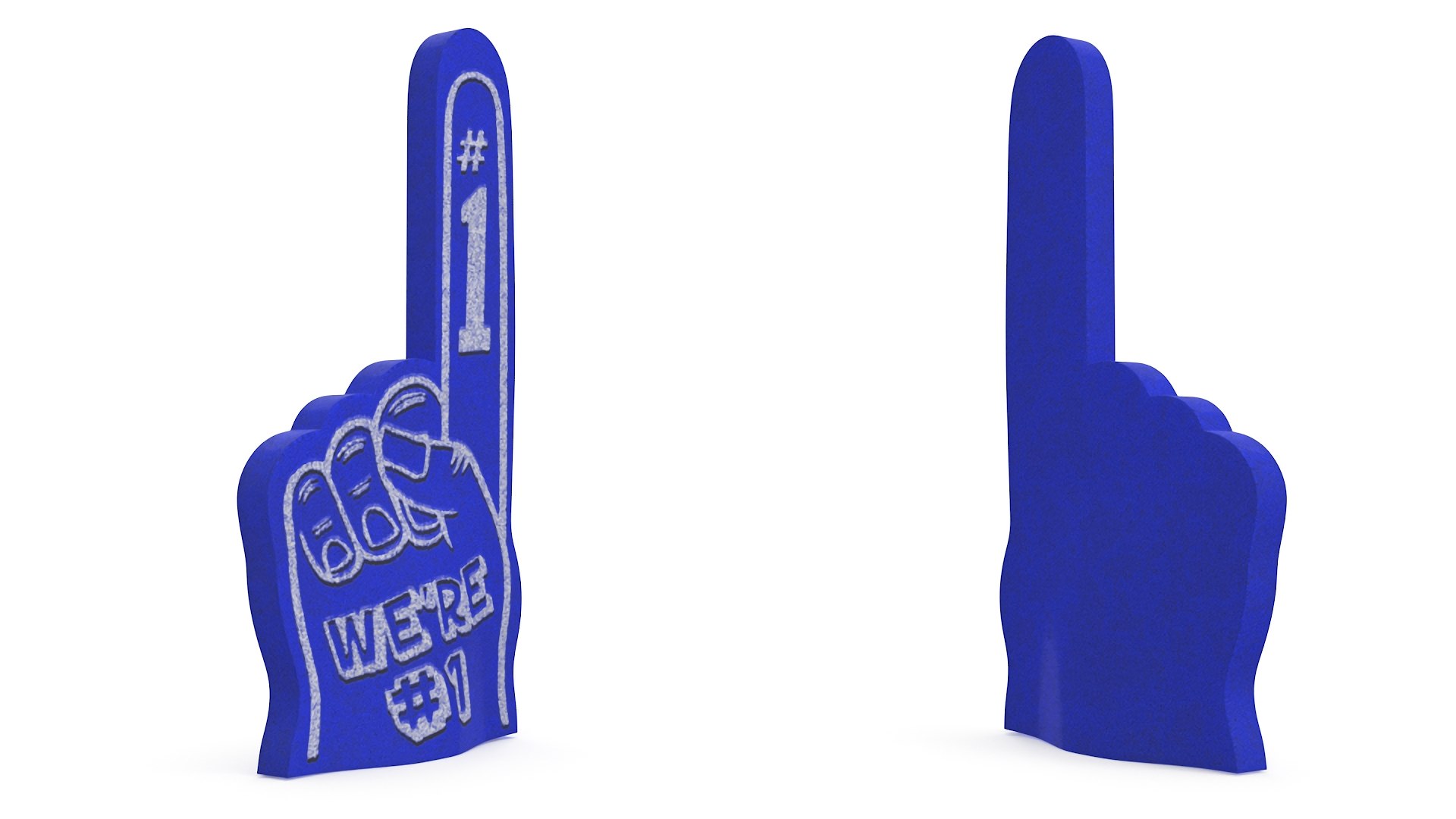 Foam Hand Blue 3D Model - TurboSquid 2277628