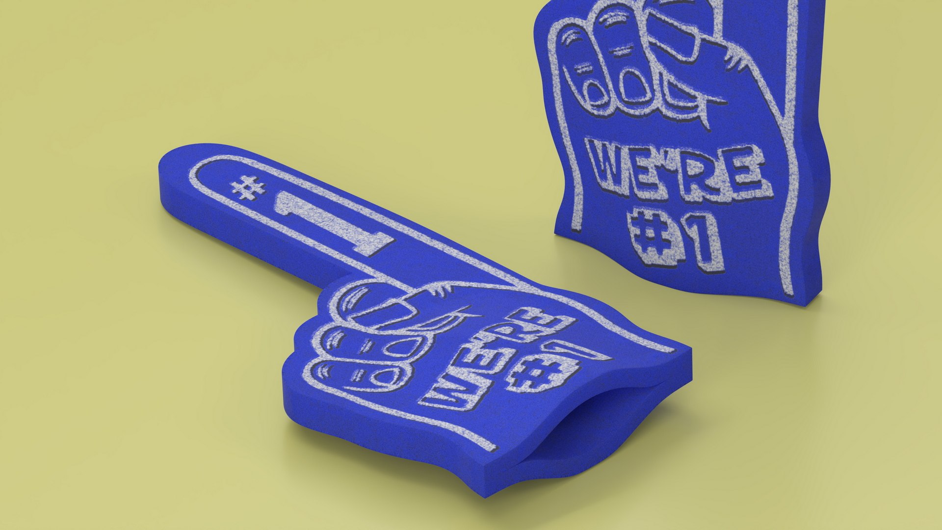 Foam Hand Blue 3D Model - TurboSquid 2277628