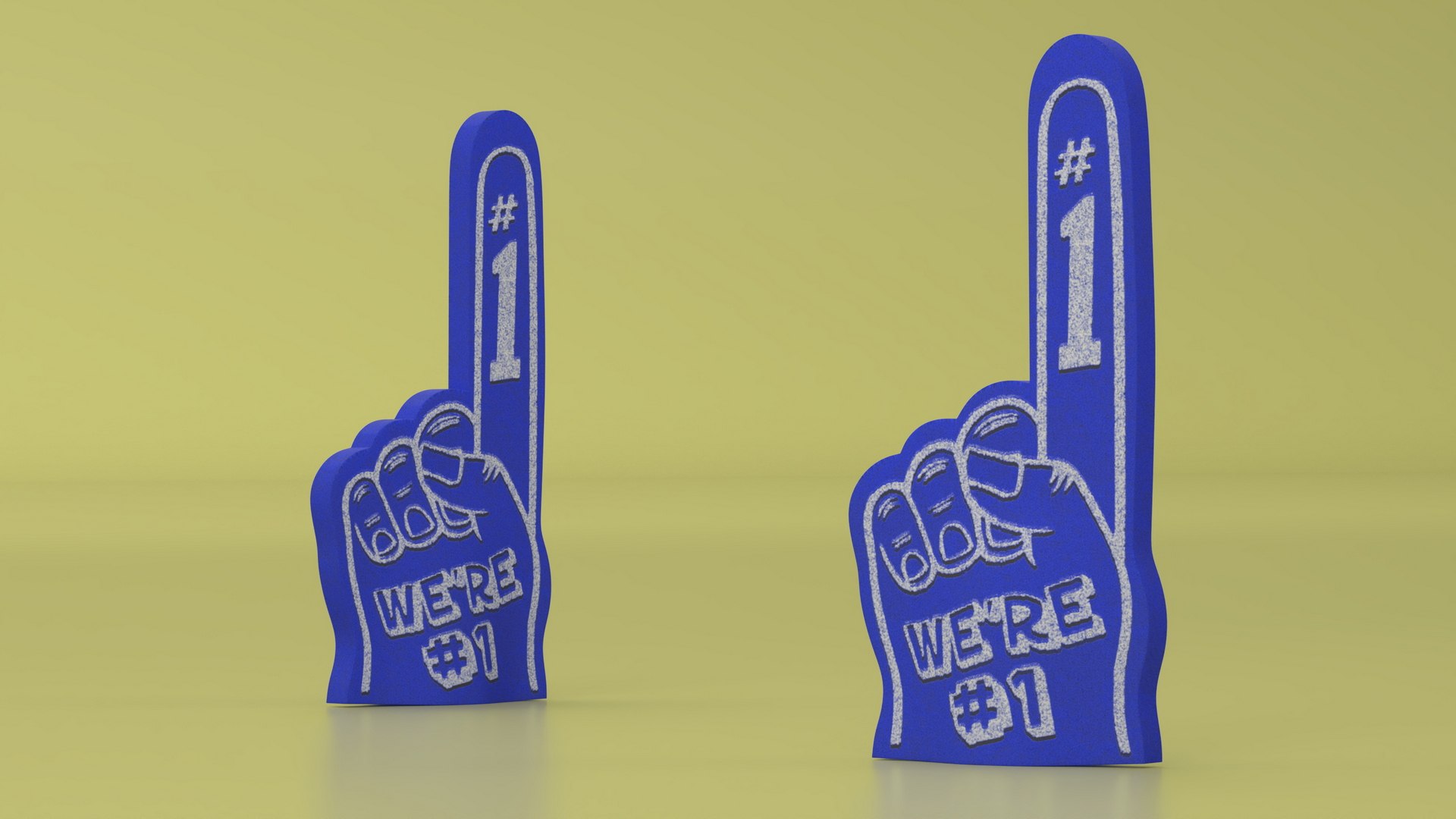 Foam Hand Blue 3D Model - TurboSquid 2277628