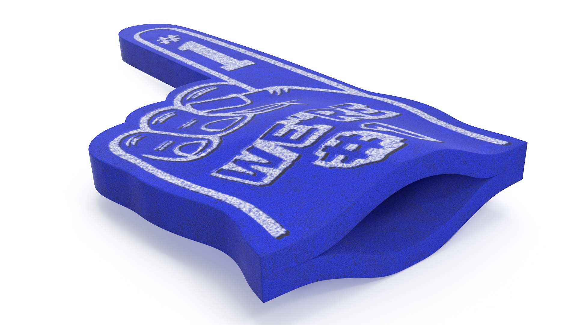 Foam Hand Blue 3D Model - TurboSquid 2277628