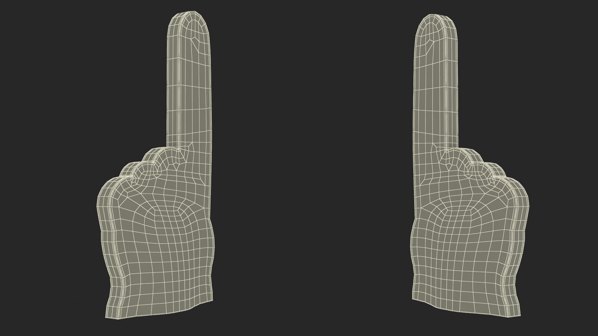 Foam Hand Blue 3D Model - TurboSquid 2277628