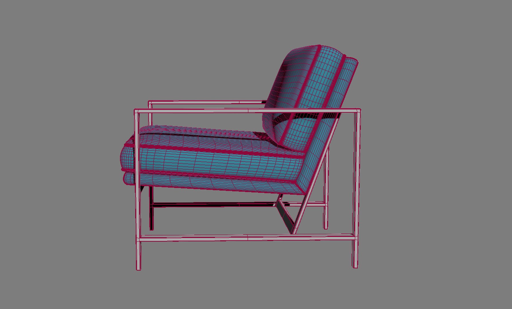 Metal Frame Upholstered Chair 3D Model - TurboSquid 1293194