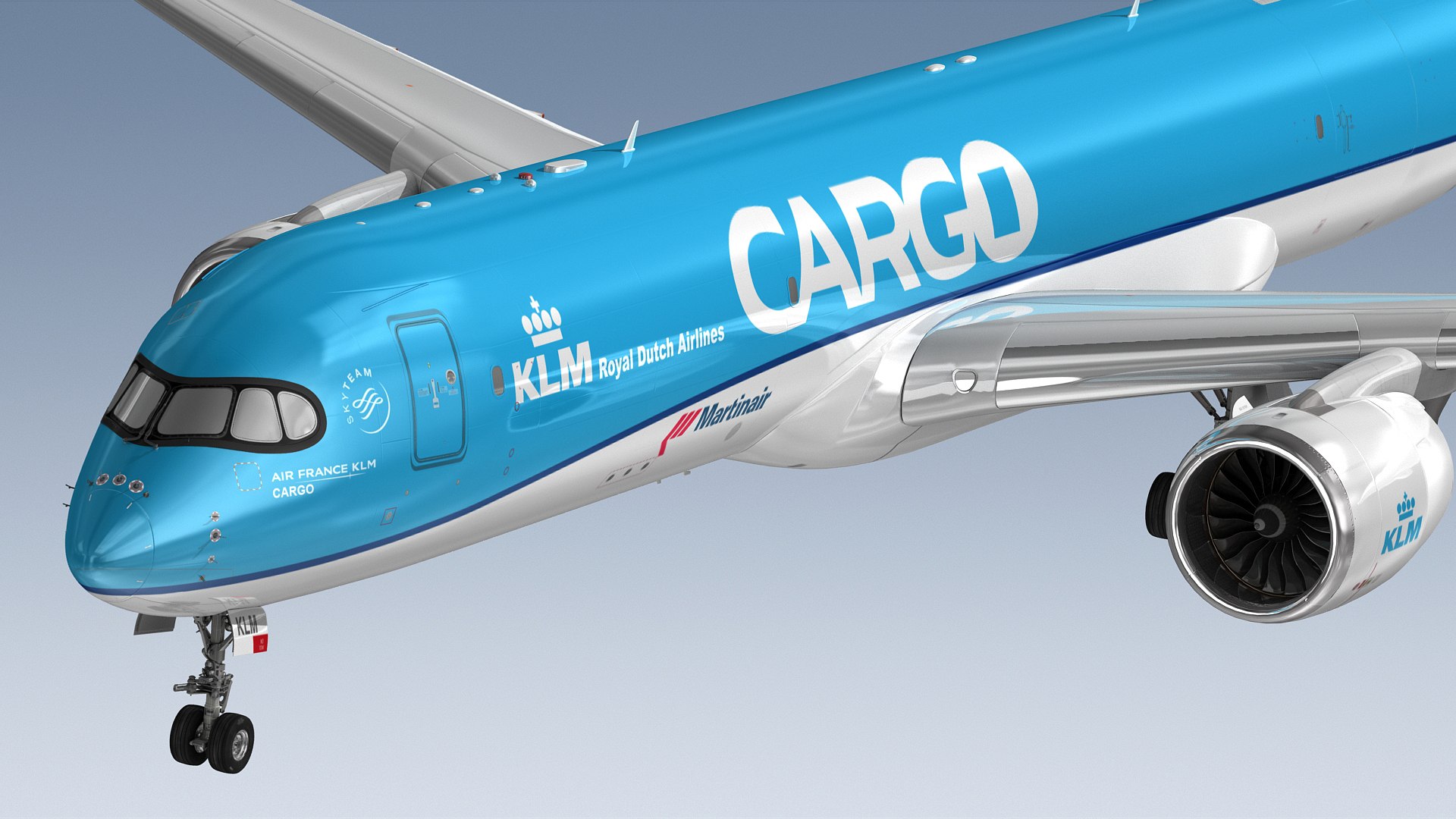 3D Model Airbus A350F KLM Cargo - TurboSquid 2392606