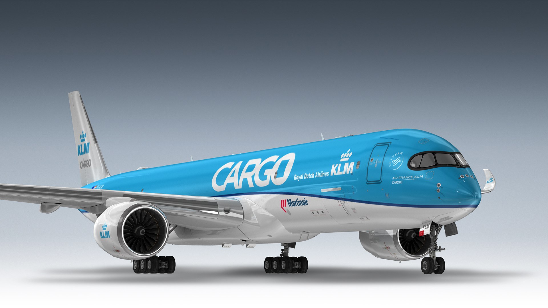3D Model Airbus A350F KLM Cargo - TurboSquid 2392606