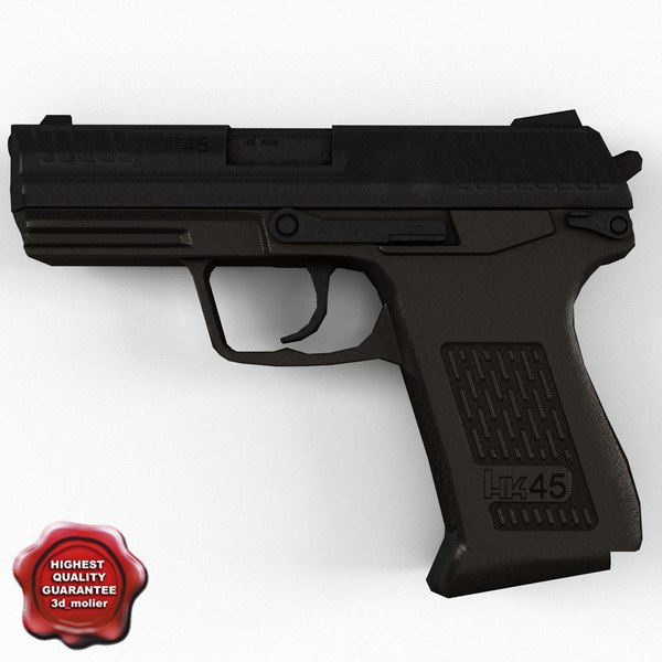 modelo 3d Pistola Heckler Koch USP 45c Low Poly - TurboSquid 619357