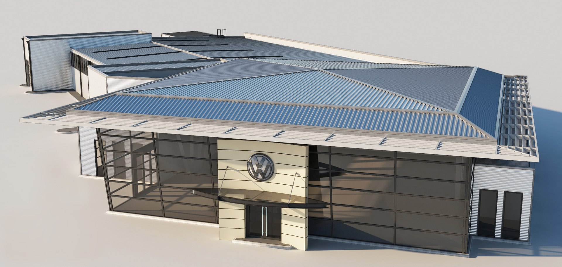 3D Volkswagen Office Building- Without Textures Model - TurboSquid 2096501