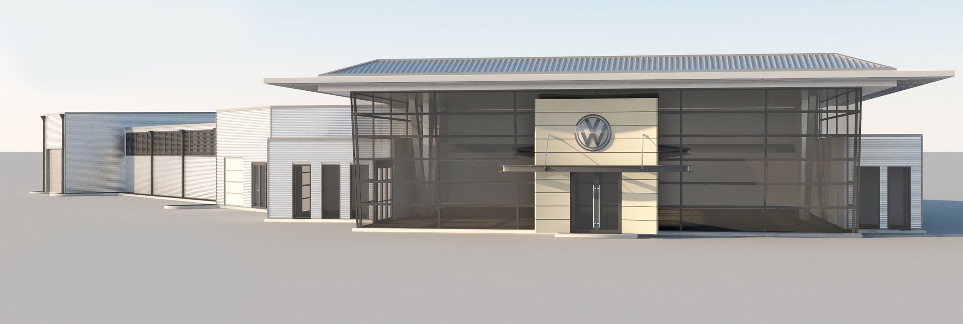 3D Volkswagen Office Building- Without Textures Model - TurboSquid 2096501