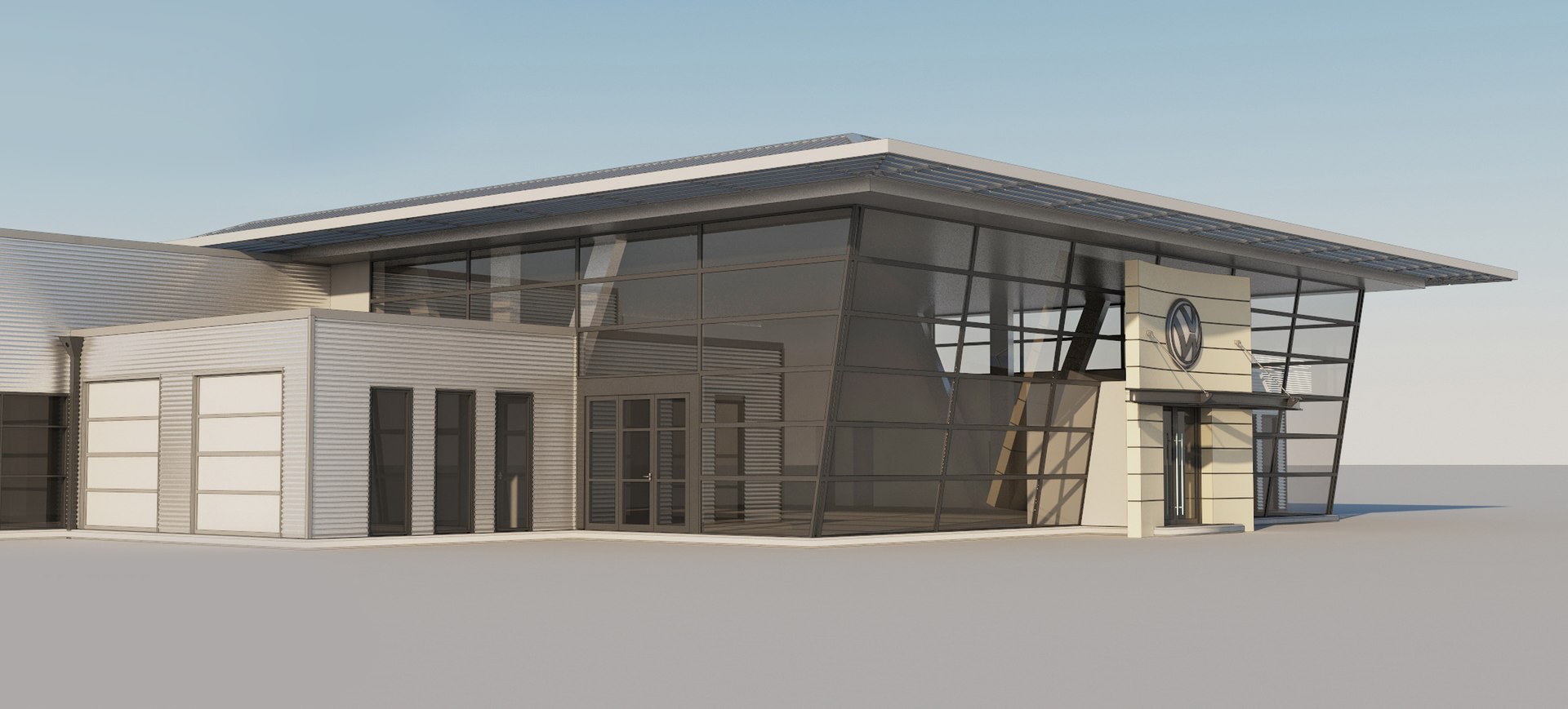 3D Volkswagen Office Building- Without Textures Model - TurboSquid 2096501