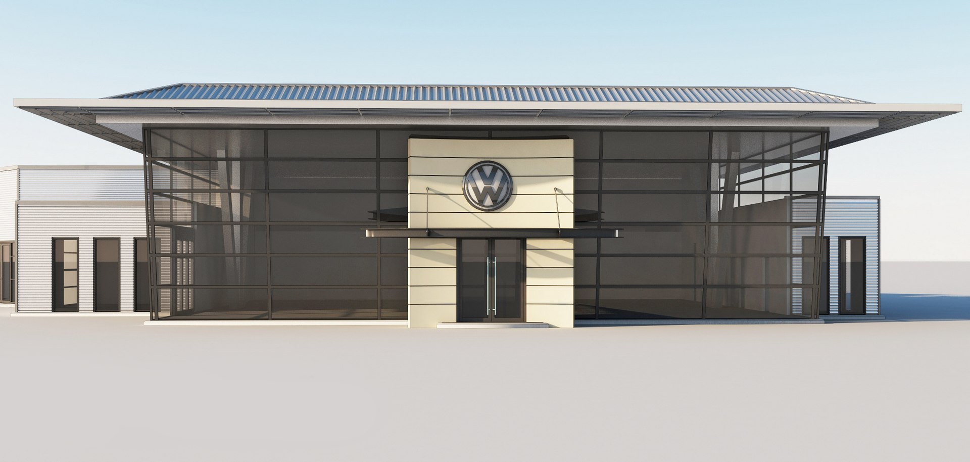 3D Volkswagen Office Building- Without Textures Model - TurboSquid 2096501
