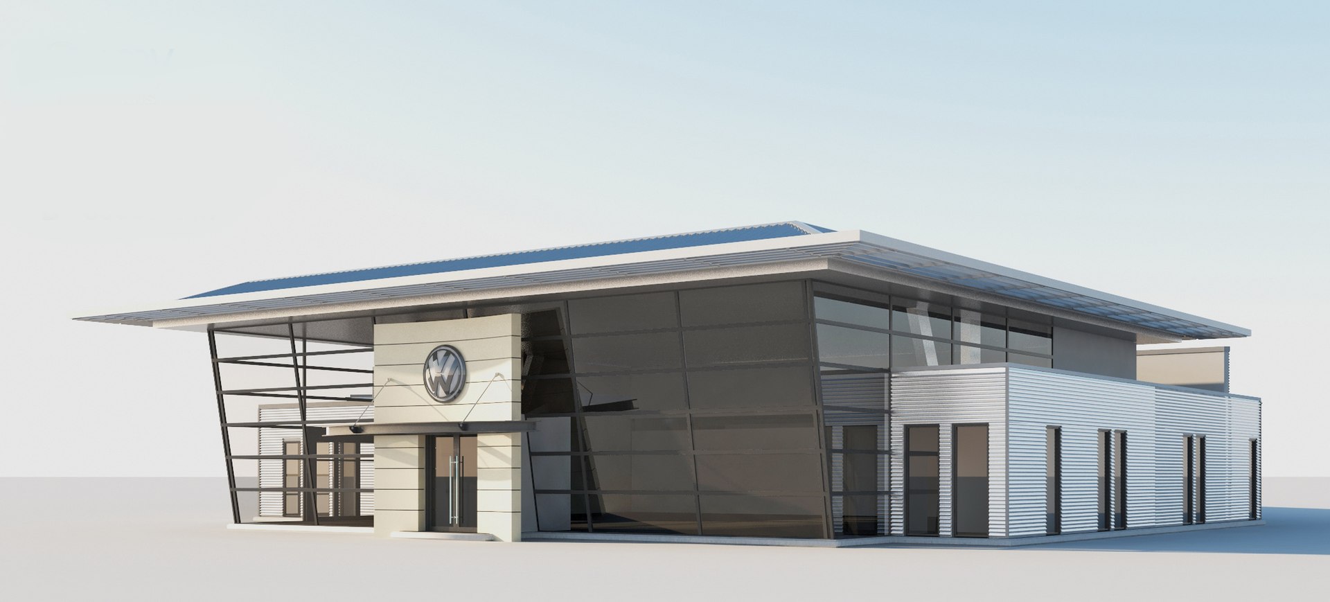 3D Volkswagen Office Building- Without Textures Model - TurboSquid 2096501