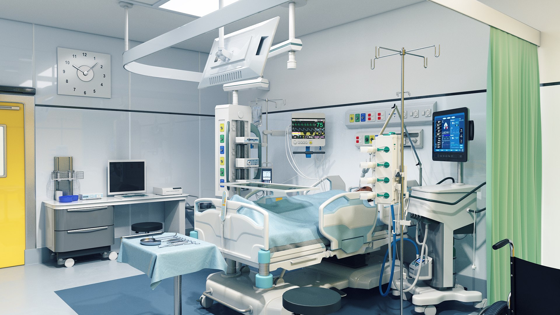 Private ICU With Patient Model - TurboSquid 2130711