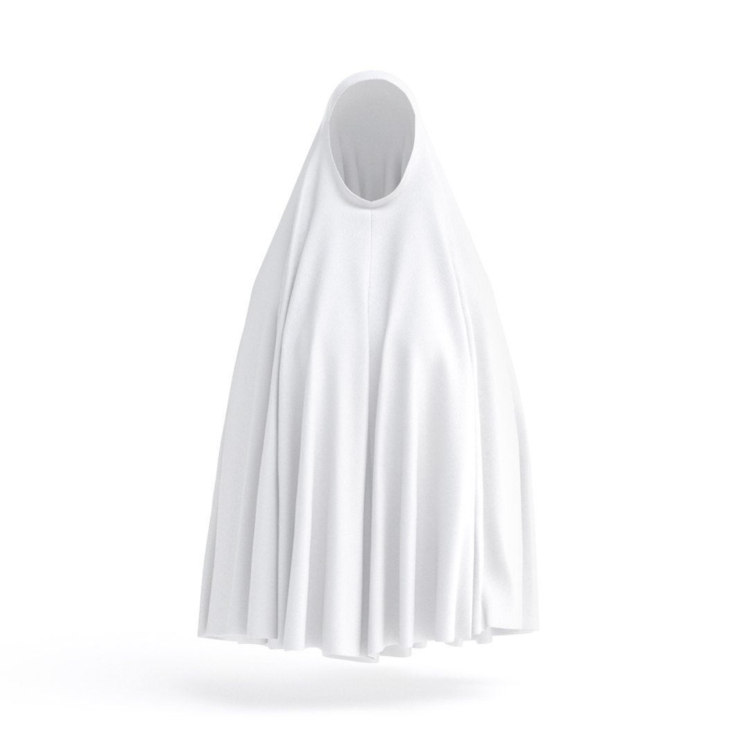 White Chador - Muslim Traditional Woman Outer Garment 3D - TurboSquid ...
