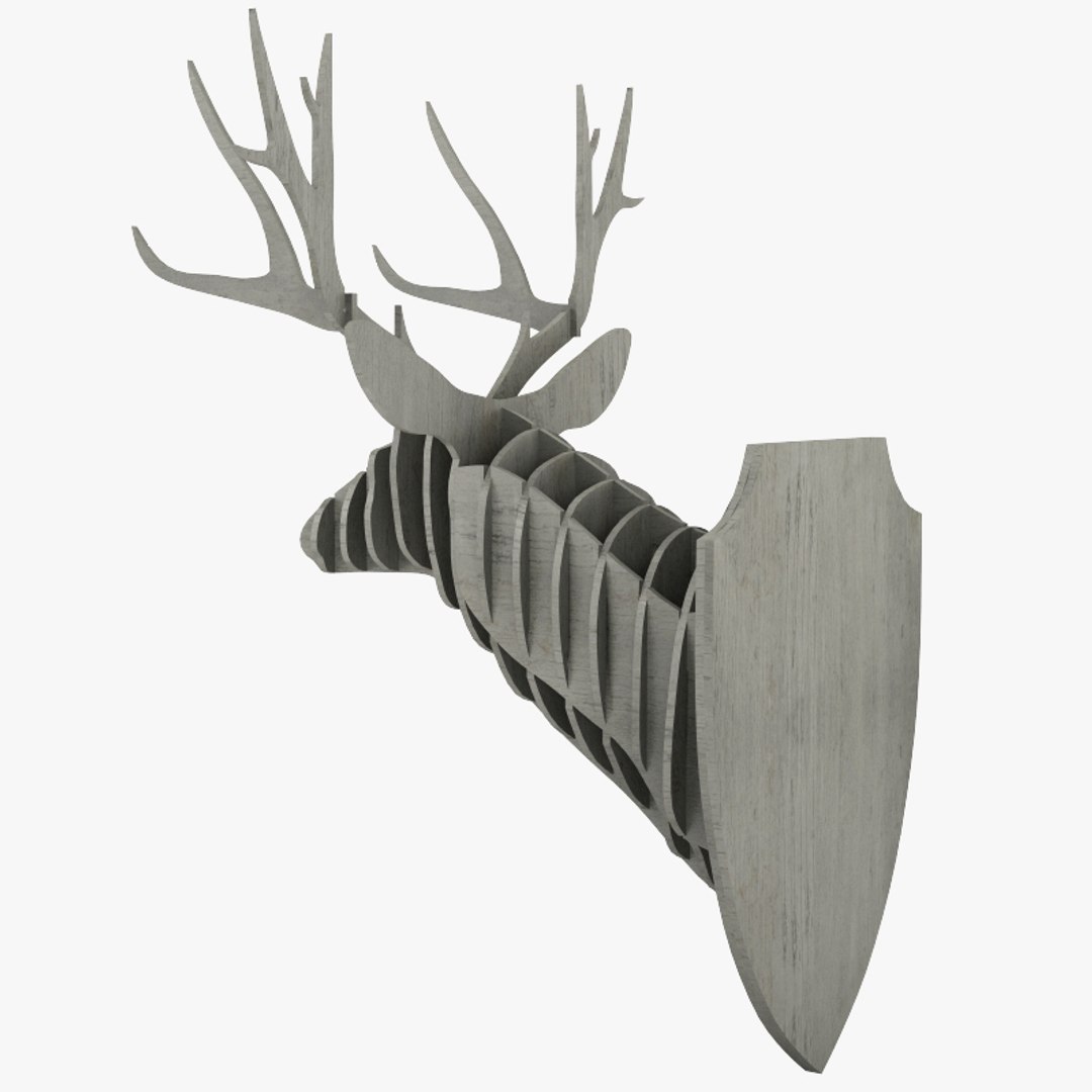 cardboard deer head 3d model