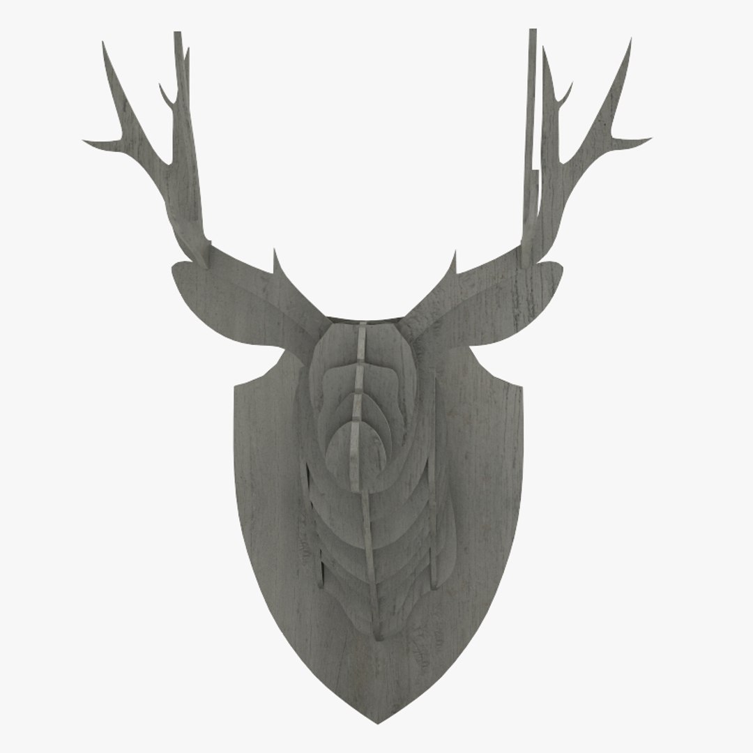 cardboard deer head 3d model