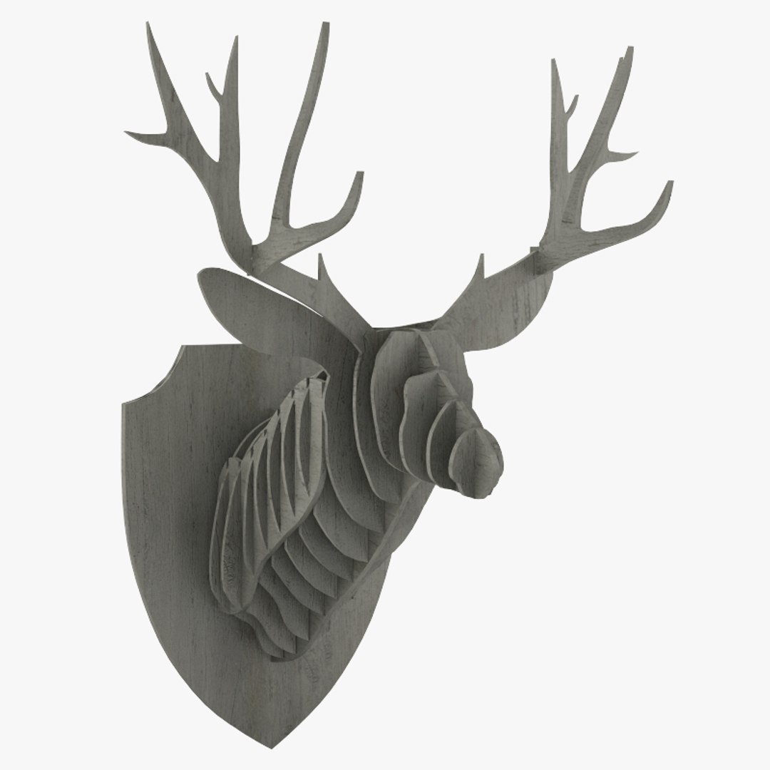 cardboard deer head 3d model