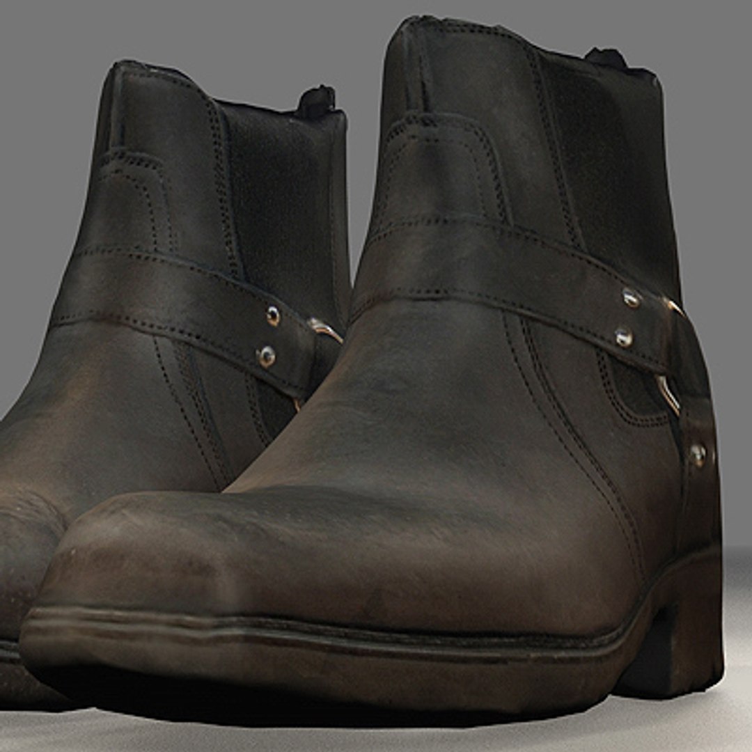 Biker Boots 3d Model