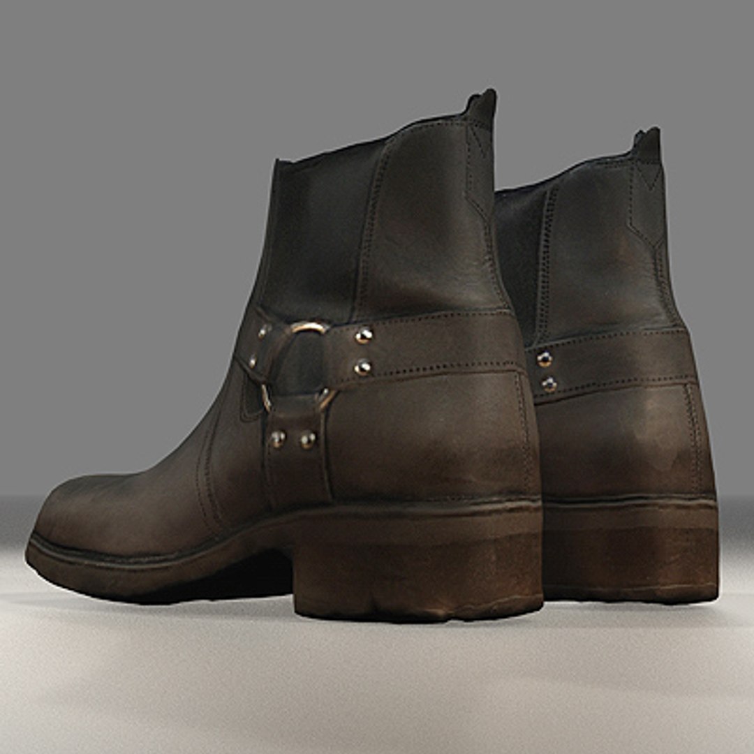 Biker Boots 3d Model