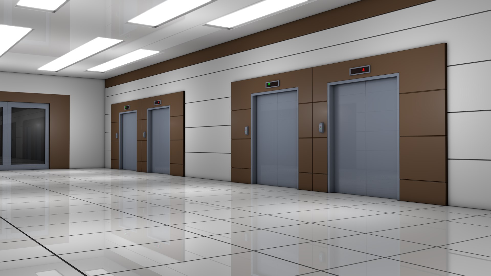 3D Elevator Hallway Corridor - TurboSquid 2053618