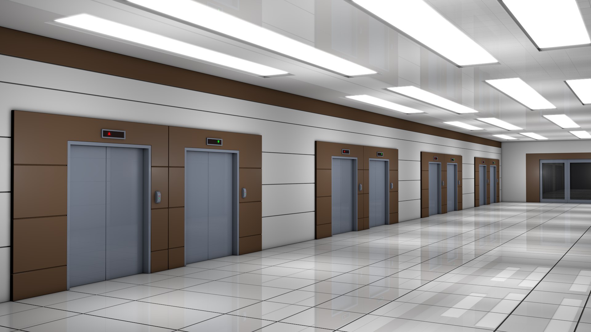 3D Elevator Hallway Corridor - TurboSquid 2053618