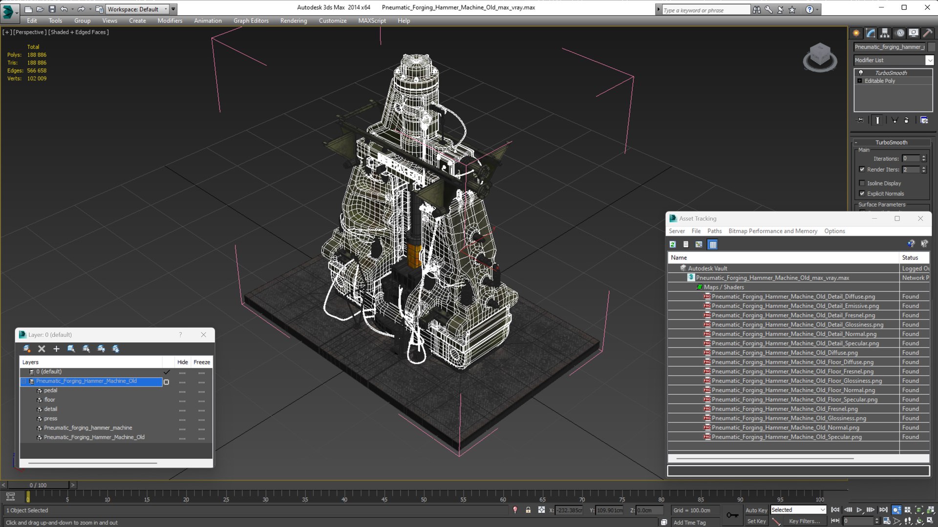 3D Pneumatic Forging Hammer Machine Old - TurboSquid 2253916