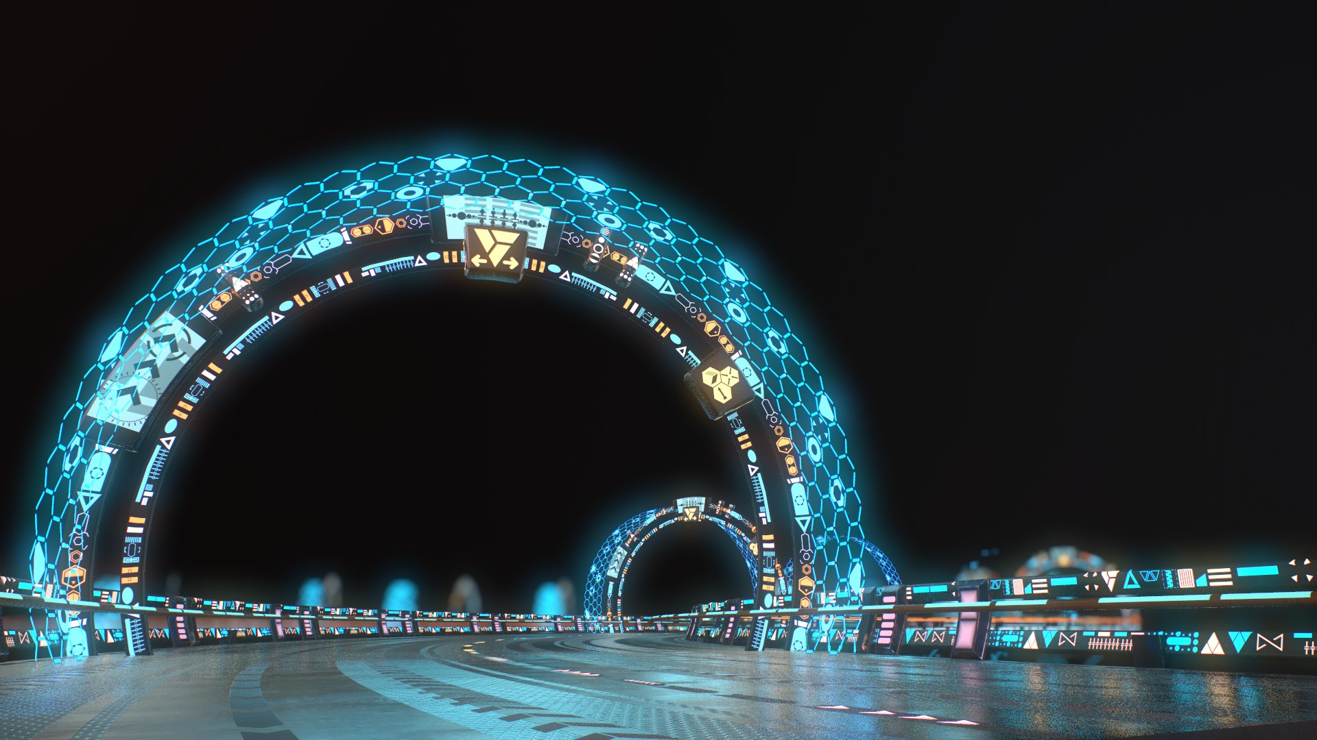 Modular sci-fi highway 3D - TurboSquid 1594313