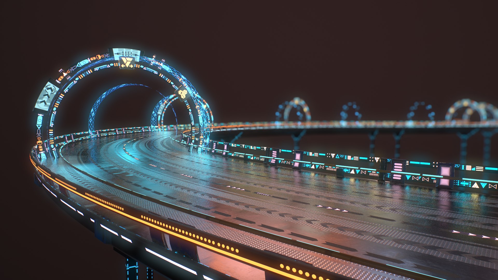 Modular sci-fi highway 3D - TurboSquid 1594313