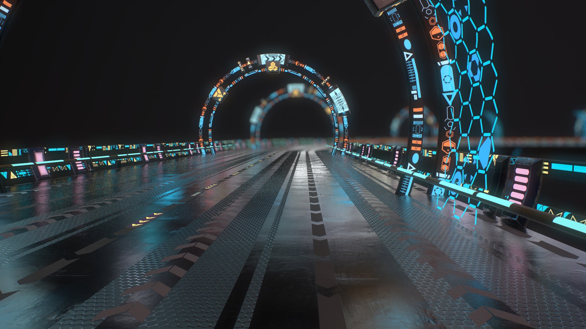 Modular sci-fi highway 3D - TurboSquid 1594313