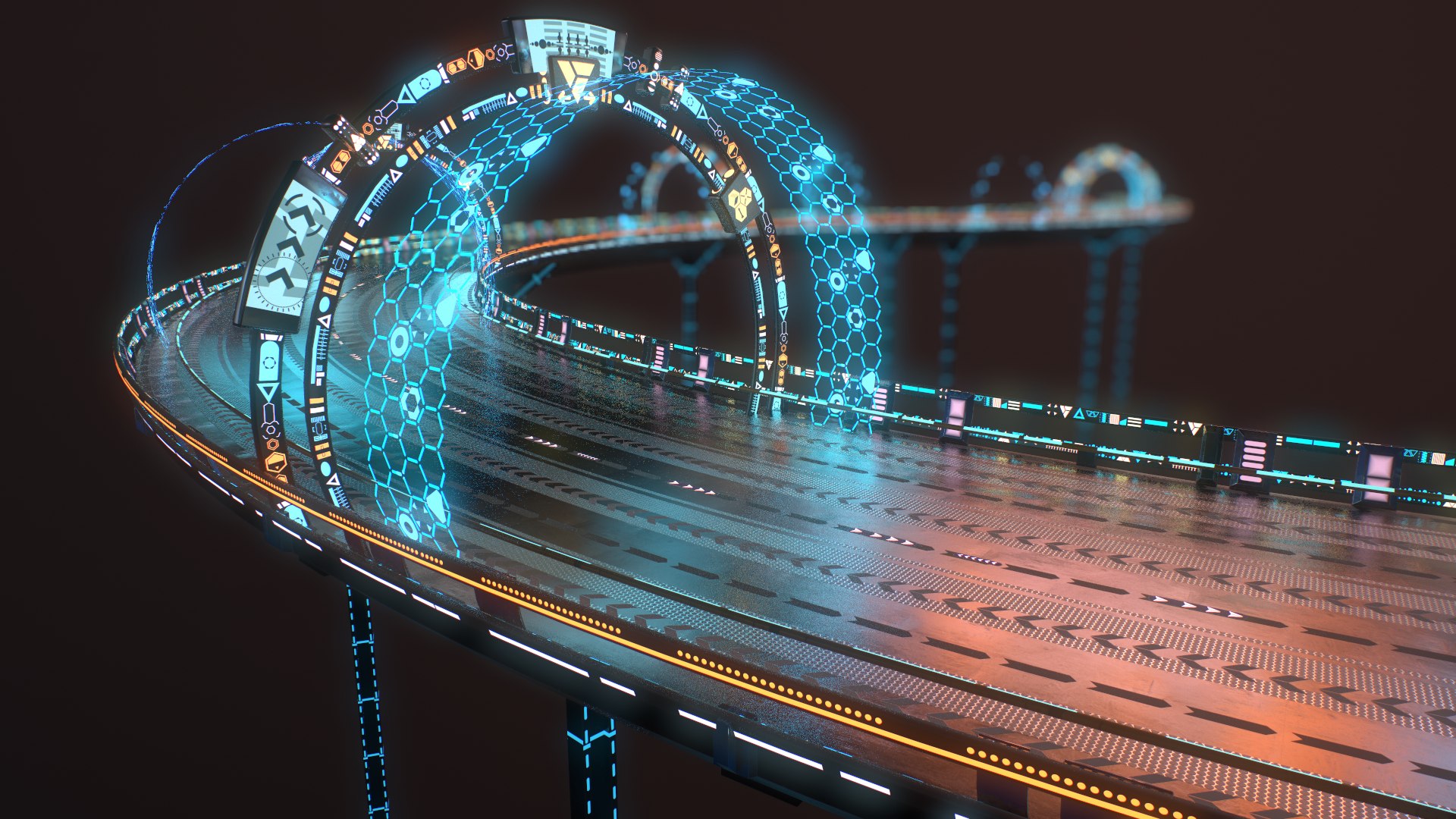 Modular Sci-fi Highway 3D - TurboSquid 1594313