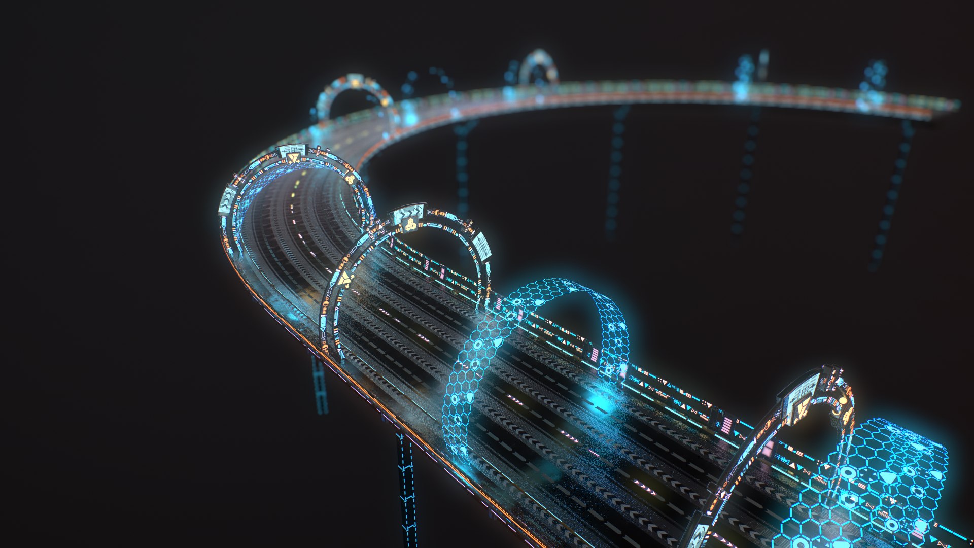 Modular sci-fi highway 3D - TurboSquid 1594313