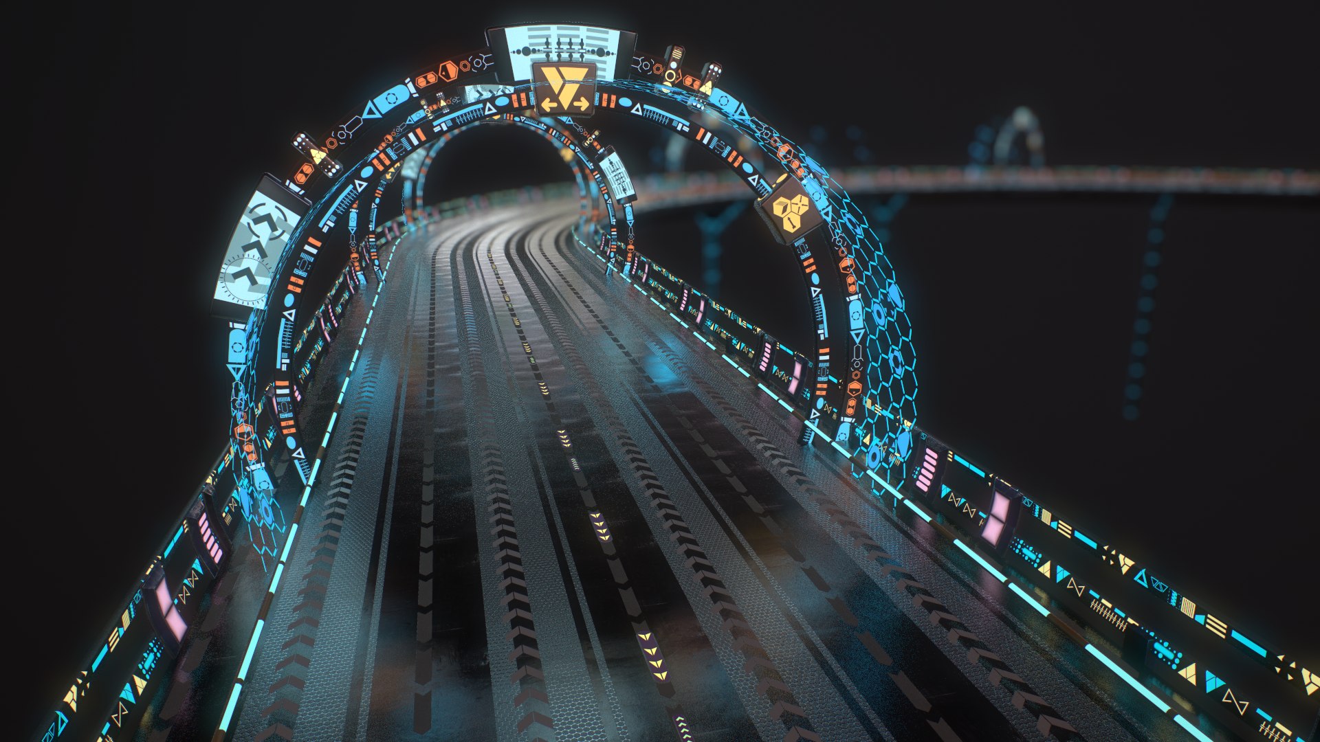 Modular sci-fi highway 3D - TurboSquid 1594313