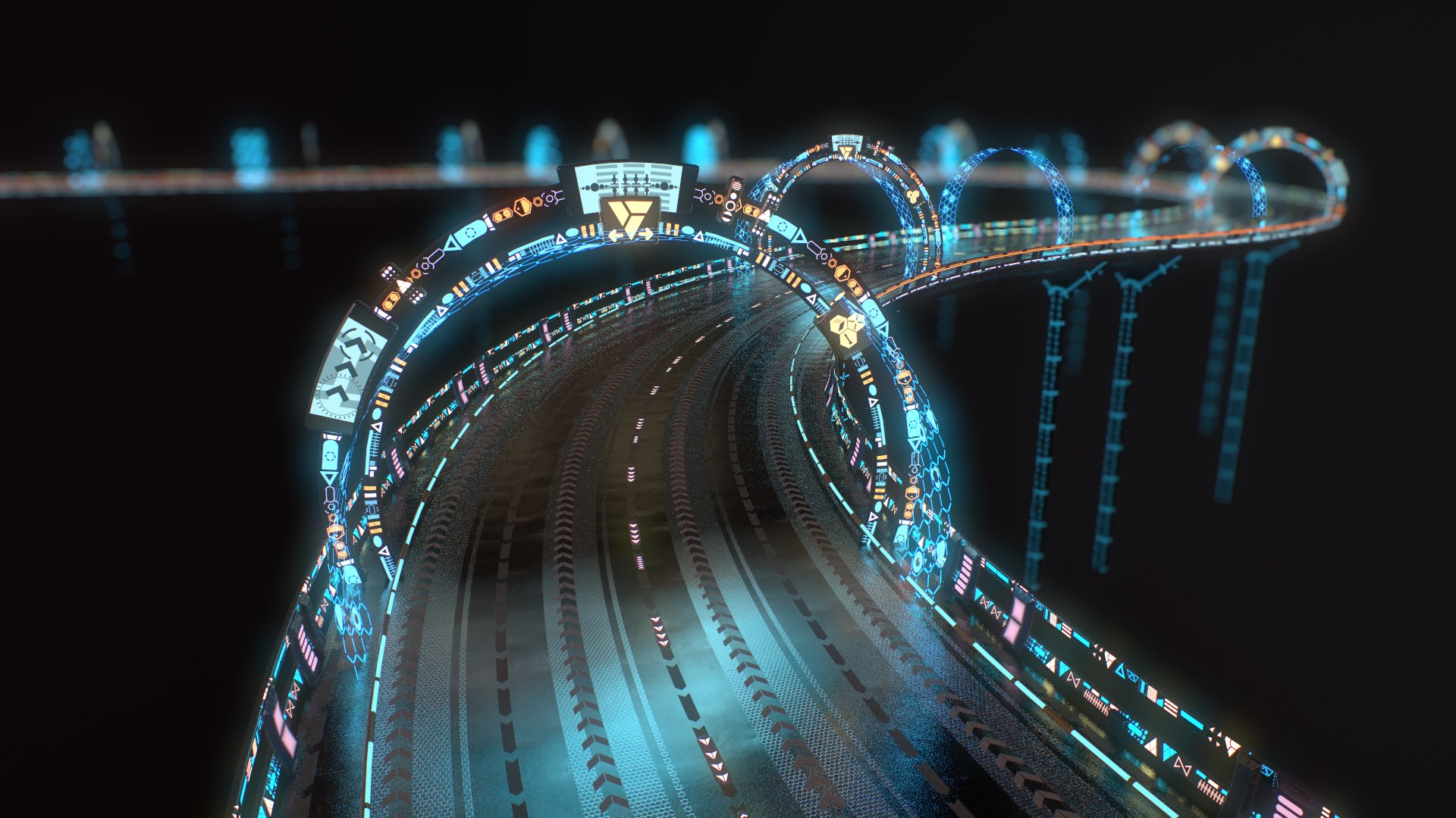 Modular sci-fi highway 3D - TurboSquid 1594313