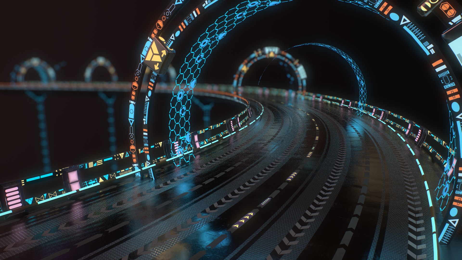 Modular sci-fi highway 3D - TurboSquid 1594313