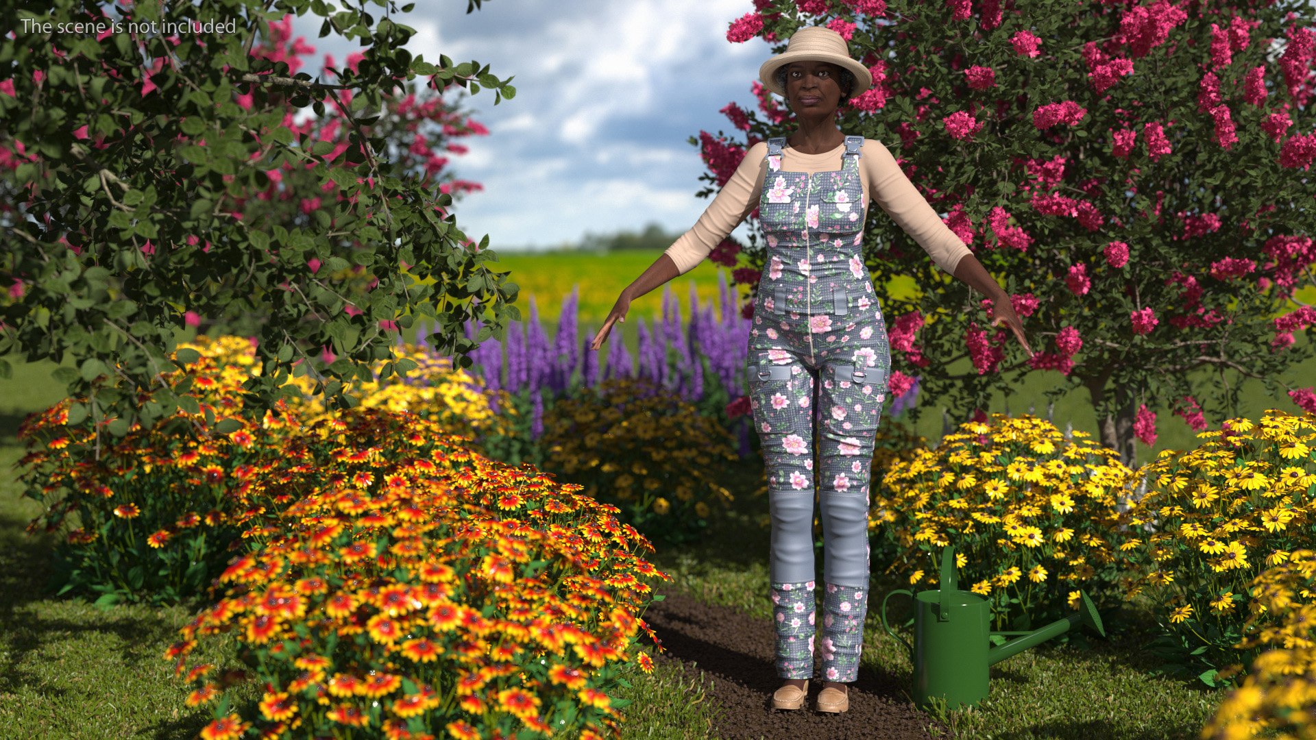 Gardener Afro American Woman Rigged For Modo Model - TurboSquid 2012476