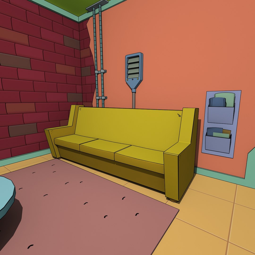 Futuristic Cartoon Room 3d Max