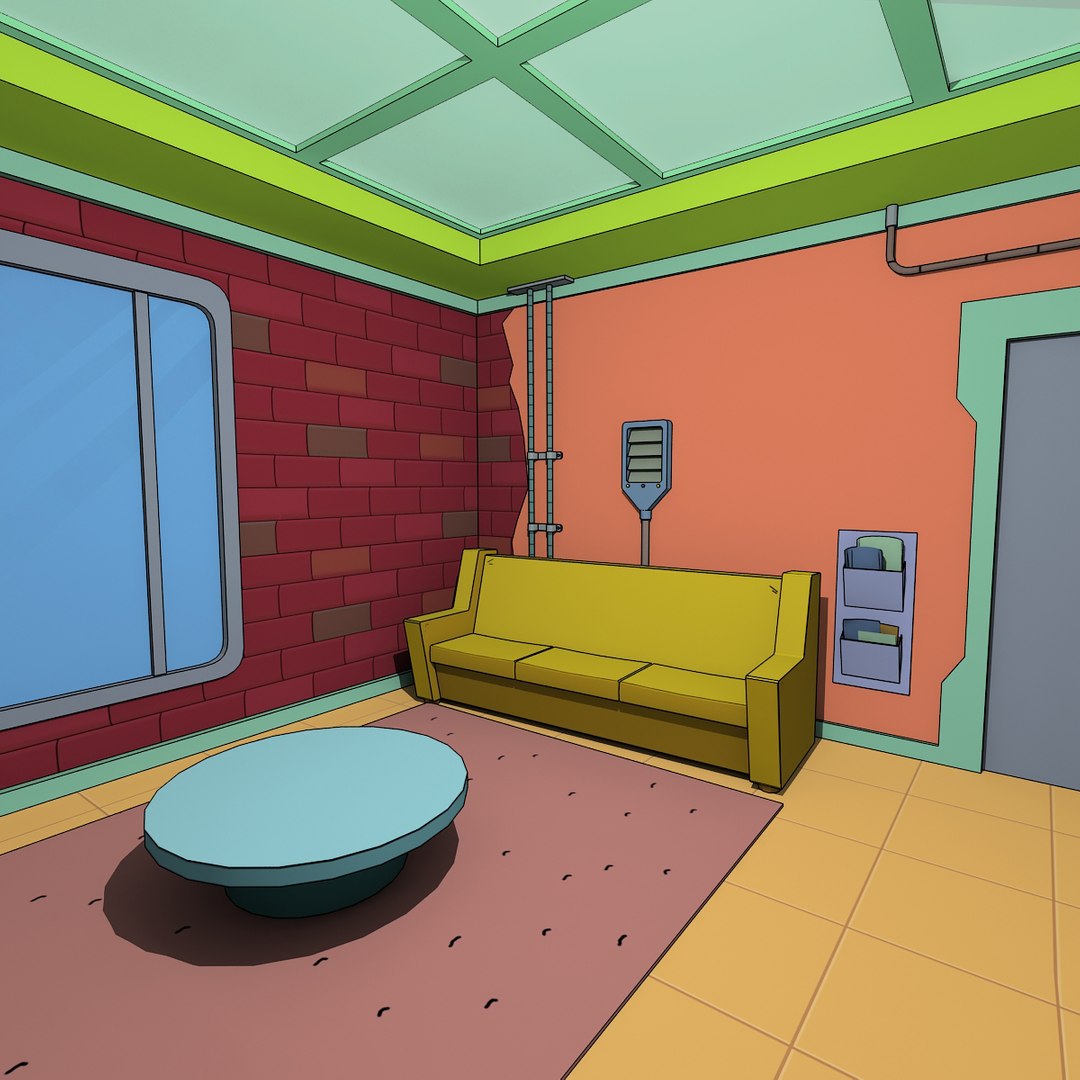 Futuristic Cartoon Room 3d Max