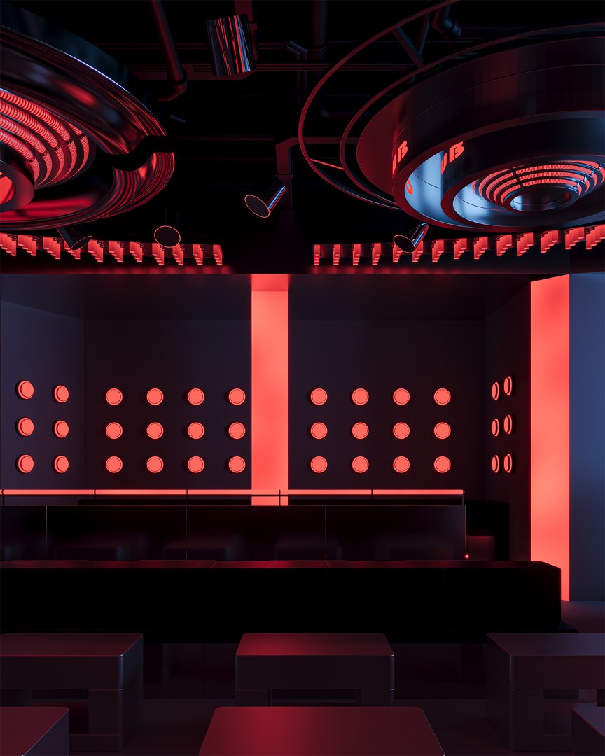 3D Night Club Bar Interior Model - TurboSquid 2400979