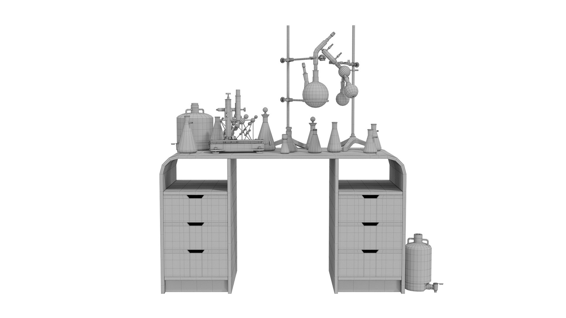 3D Lab Table Dark 2 - TurboSquid 1763101