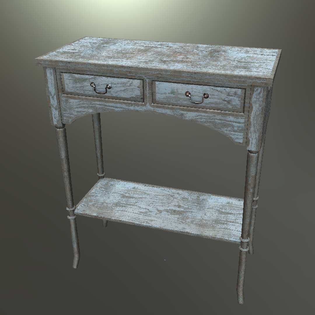 3d model old antique table