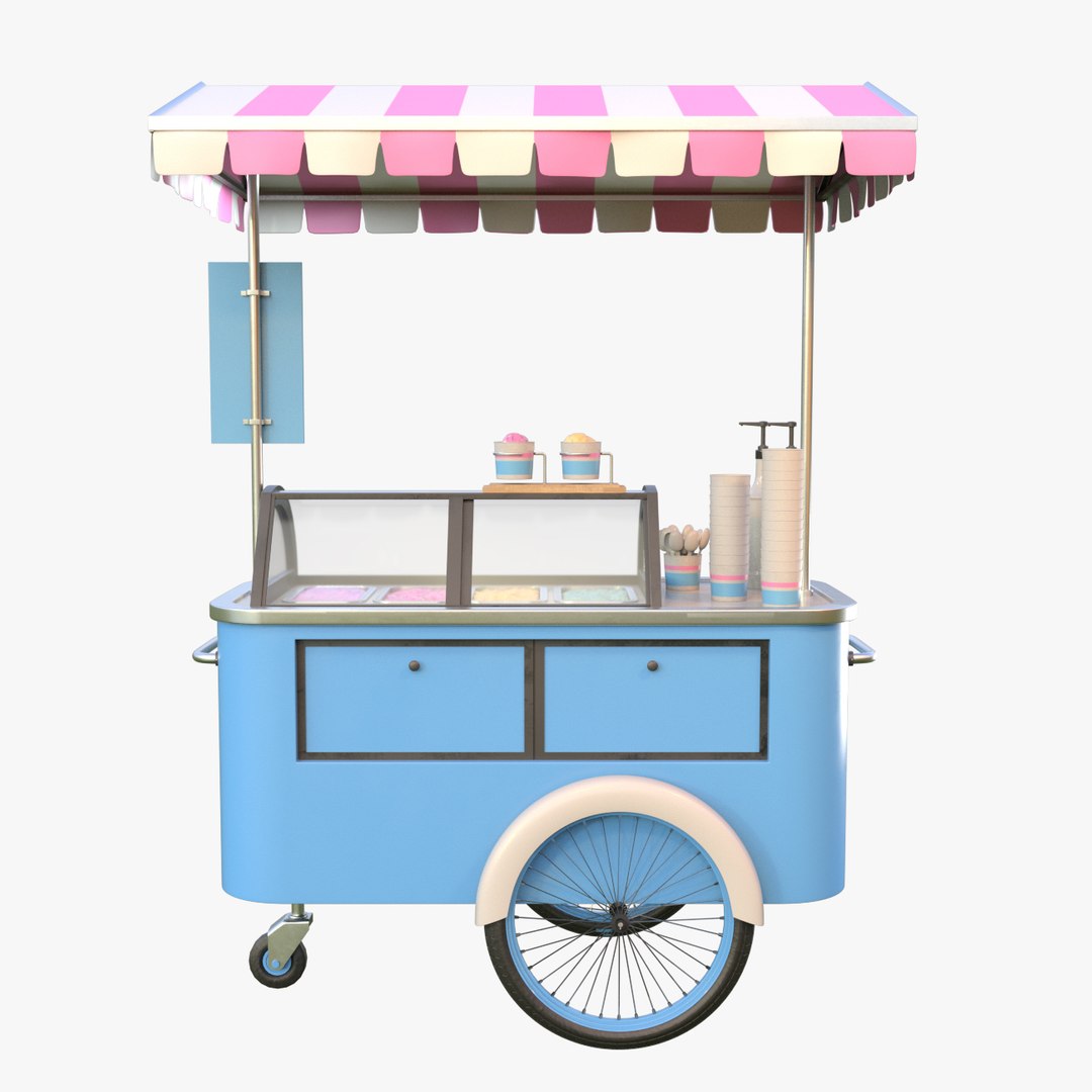 3D Ice Cream Cart Model - TurboSquid 1294149