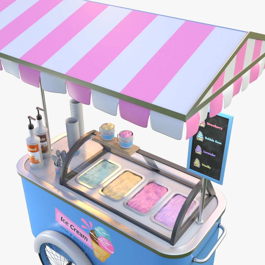3D Ice Cream Cart Model - TurboSquid 1294149