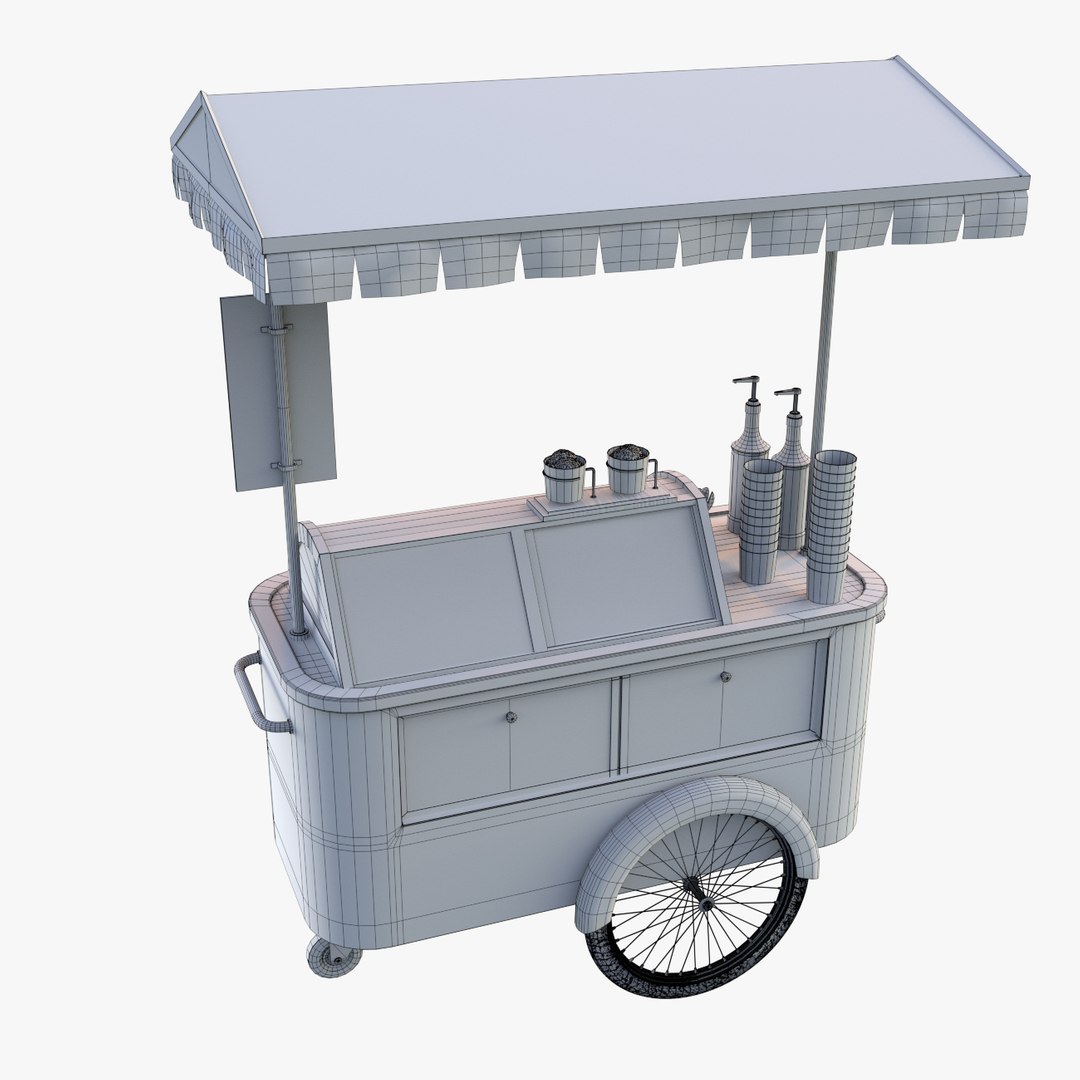 3D Ice Cream Cart Model - TurboSquid 1294149