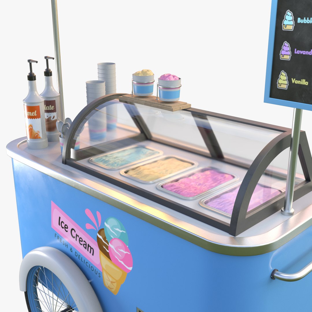 3D Ice Cream Cart Model - TurboSquid 1294149