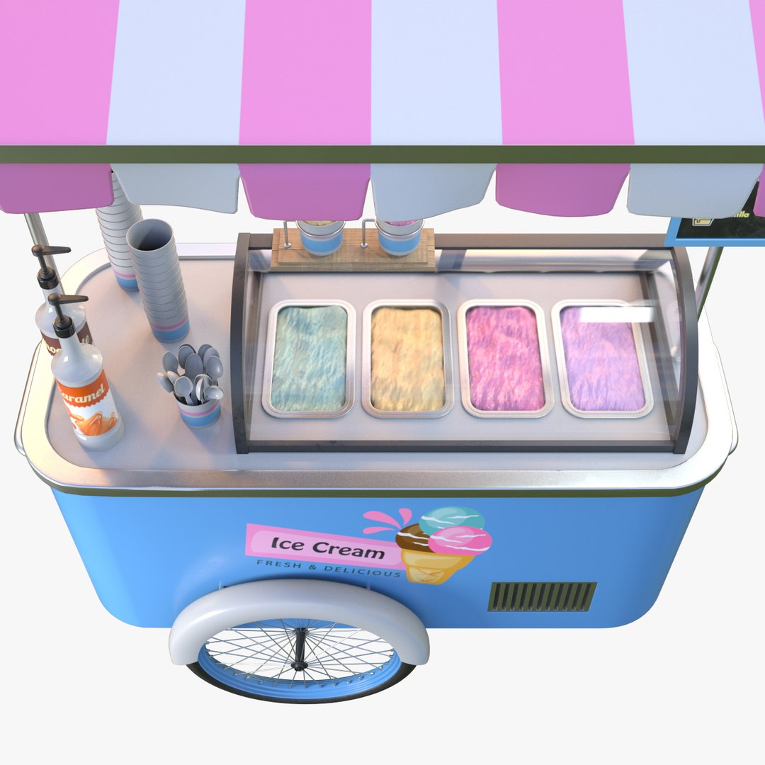 3D Ice Cream Cart Model - TurboSquid 1294149