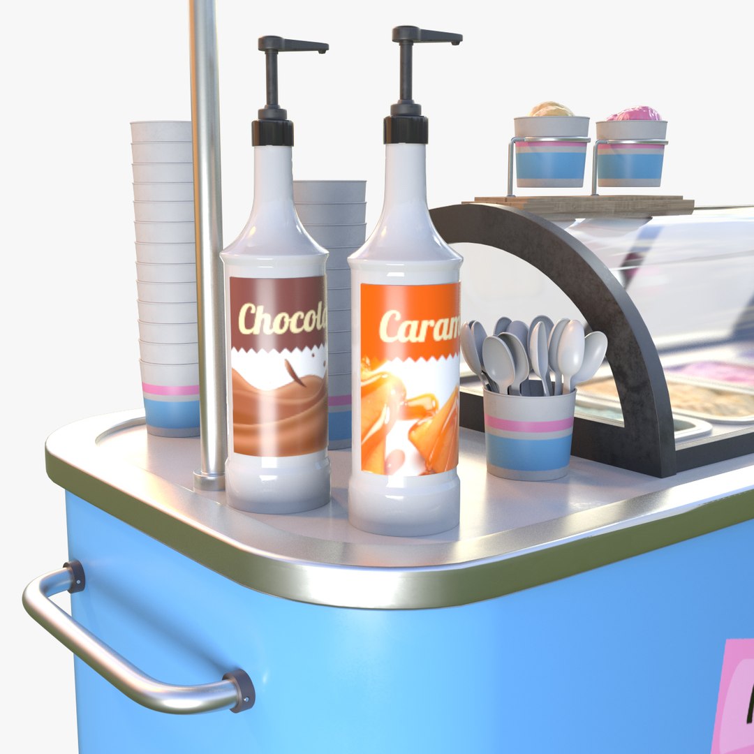 3D Ice Cream Cart Model - TurboSquid 1294149