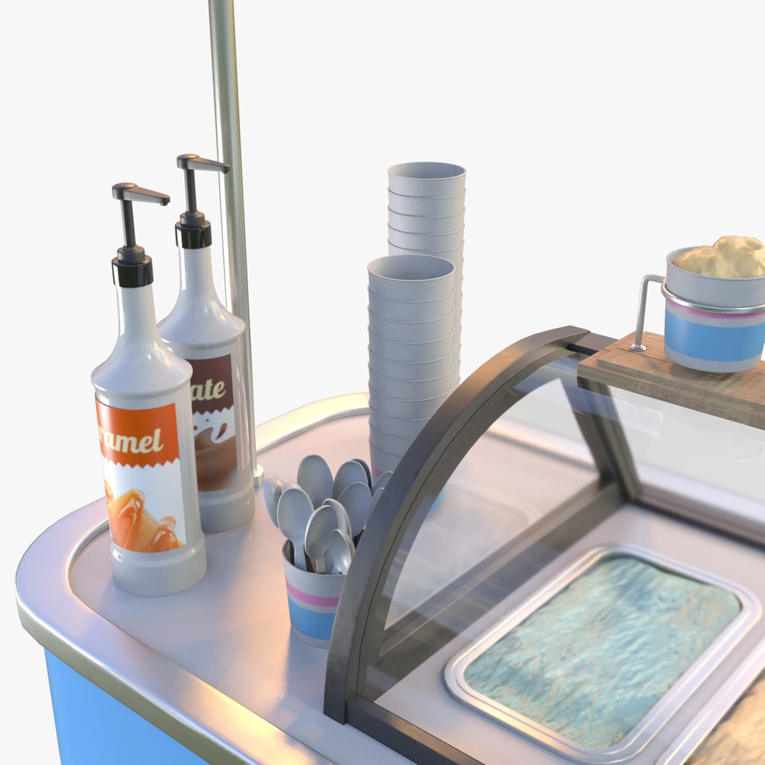 3D Ice Cream Cart Model - TurboSquid 1294149