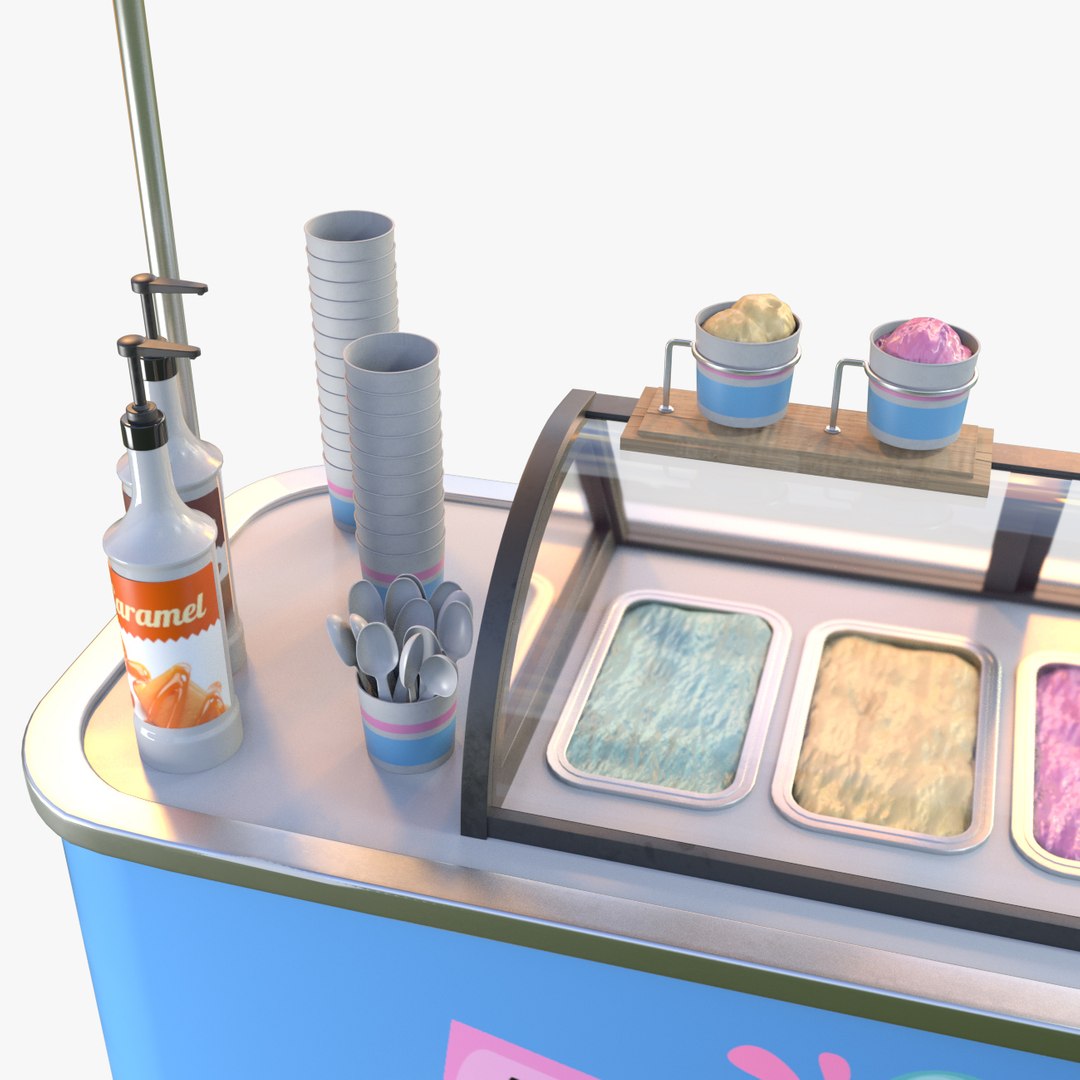 3D Ice Cream Cart Model - TurboSquid 1294149