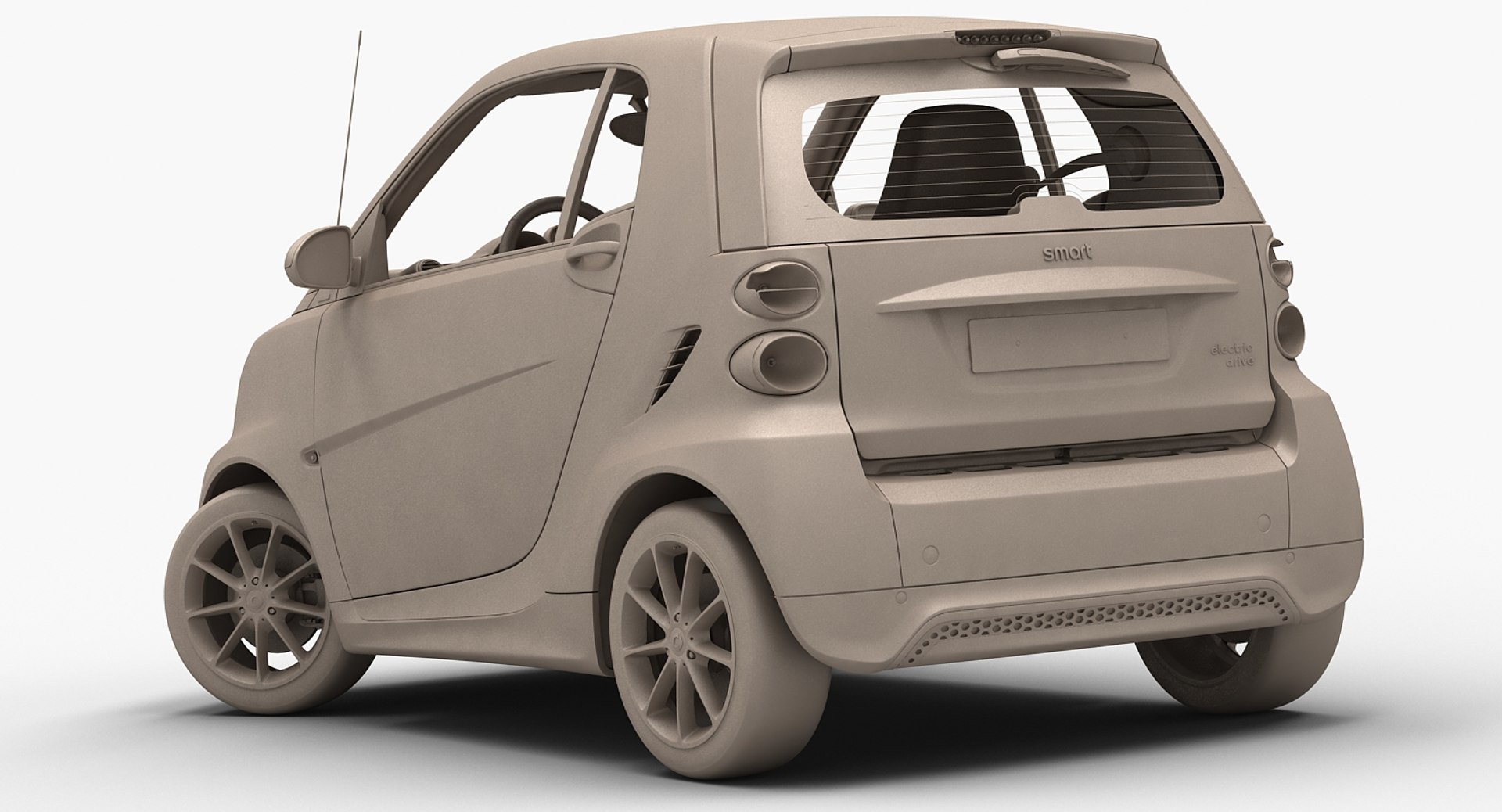 2015 smart fortwo electric 3d 3ds